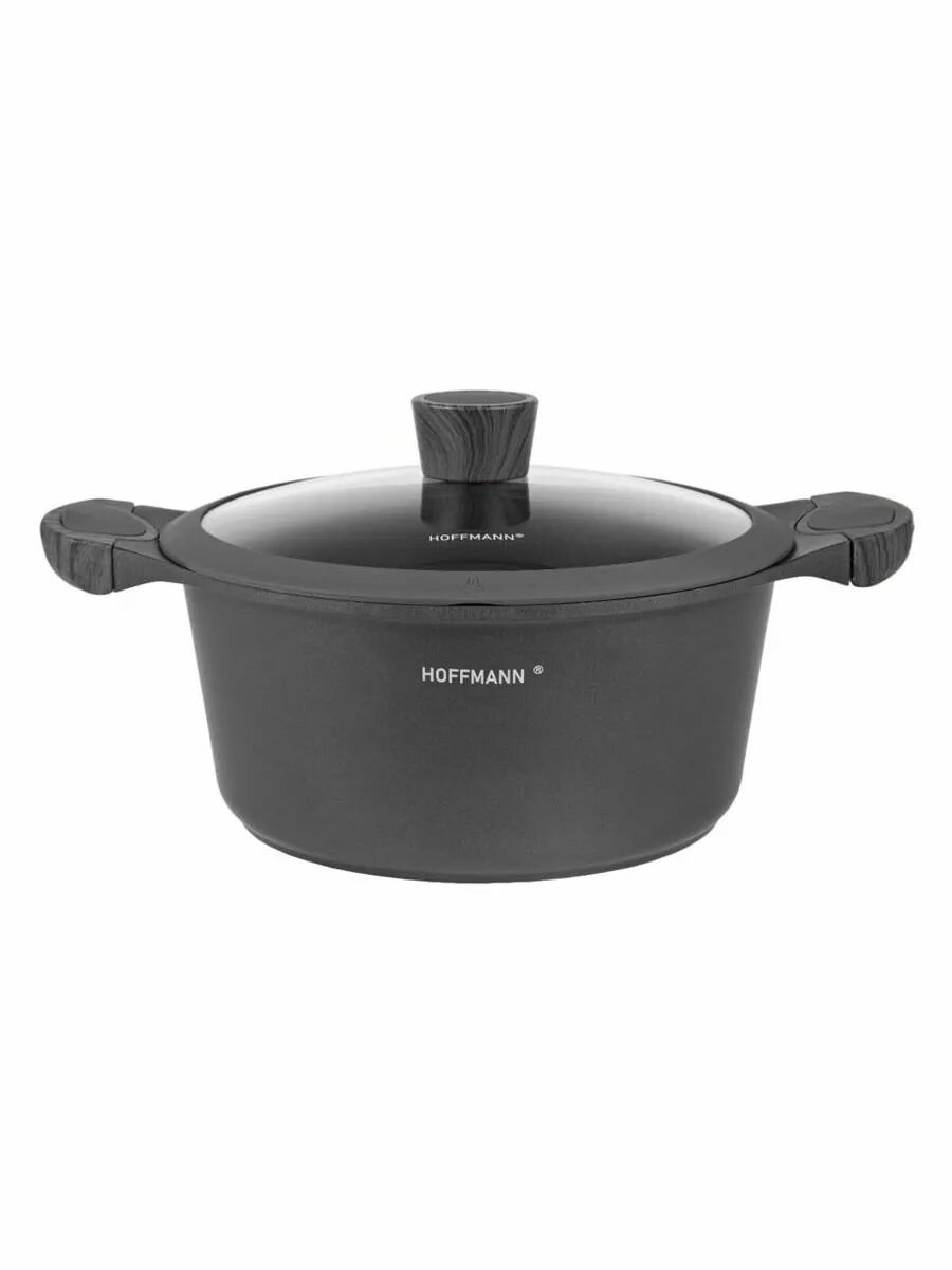 Кастрюля из литого алюминия, 6,7л (28см) НМ 9428 (черный)