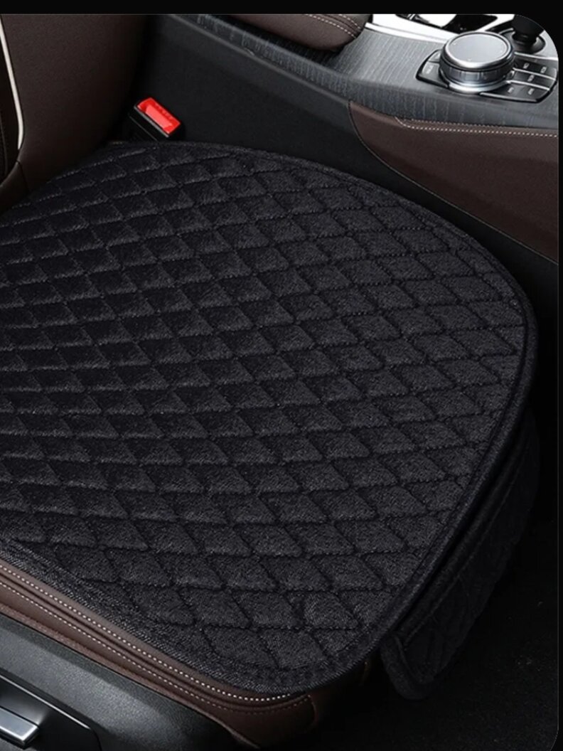 Накидка на сиденье автомобиля Slamari / Лён / Чёрный цвет 1 шт.