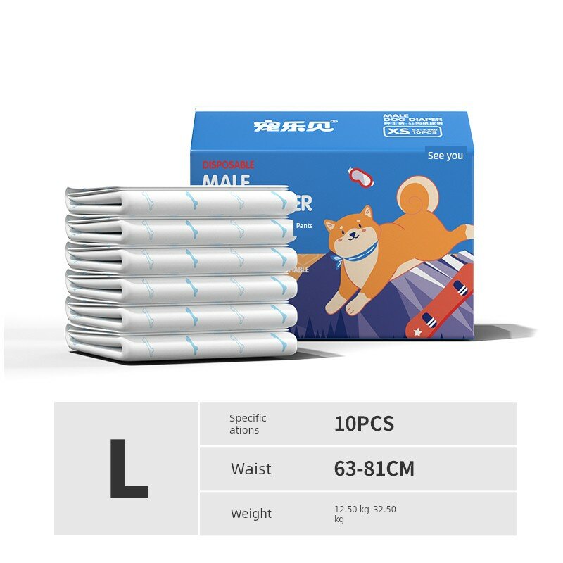 Подгузники для собак с индикатором мочи размер L, 20 упаковок, подходит для собак 25-65 фунтов