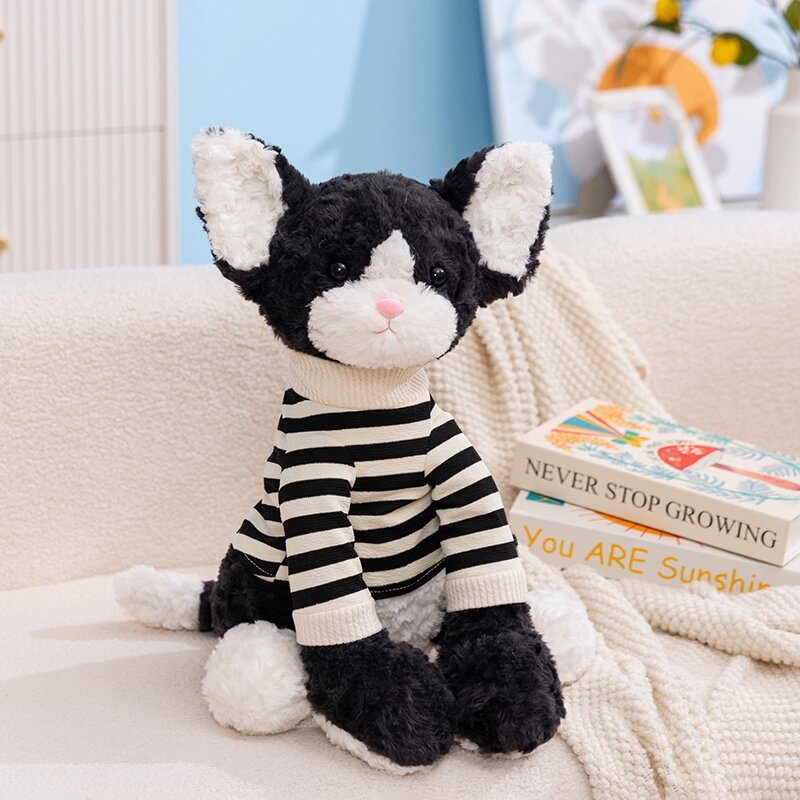 Плюшевая игрушка сидящего кота Devon Rex, 32 см средний размер, мягкий эластичный хлопок, милая для девочек на ночь и в