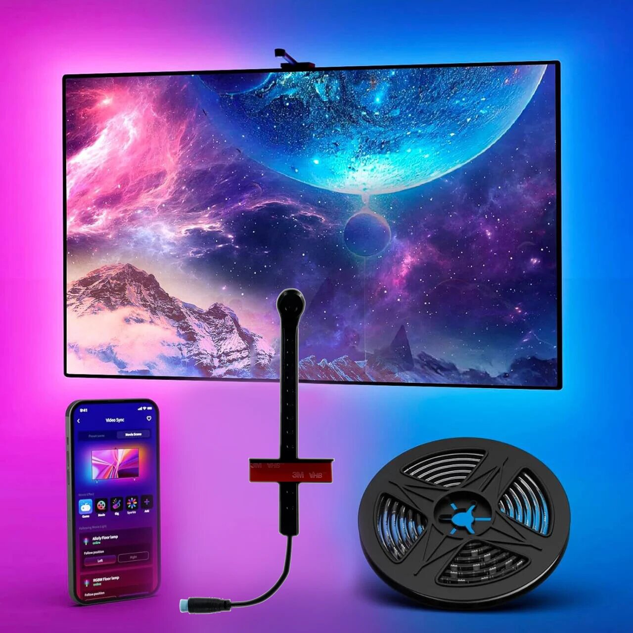 NIMIMOON RGBIC светодиодная лента для телевизора 3,8 м 3.8M-149.60inch