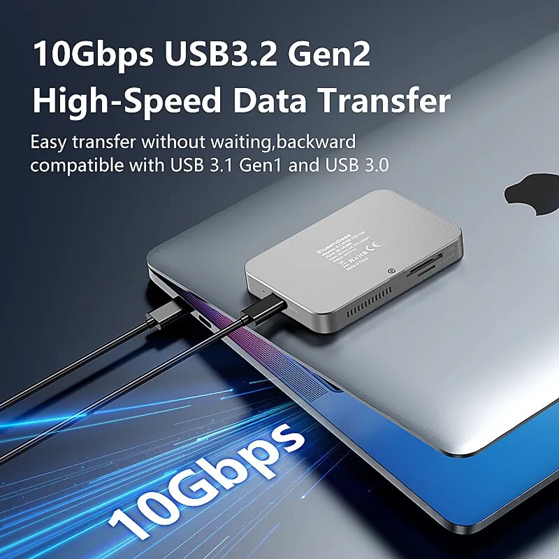 Blueendless USB-концентратор серый, 102.5x69.5x13.5мм, USB 3.2, 1 шт. — фото 1