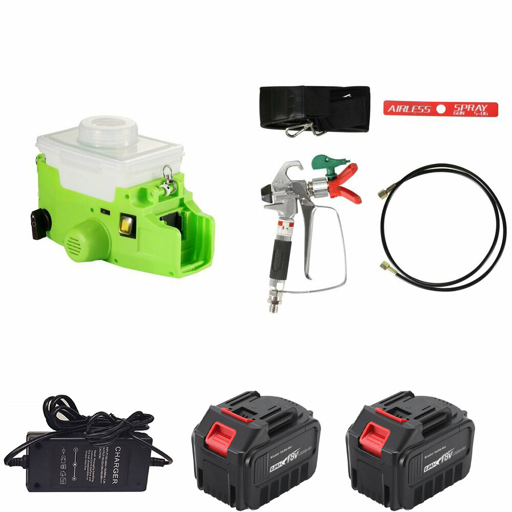 Краскопульт Heimerdinger, LB117, беспроводной, 15 Мпа, 1.2 л/мин, 2 АКБ 6.0 А ч и ЗУ