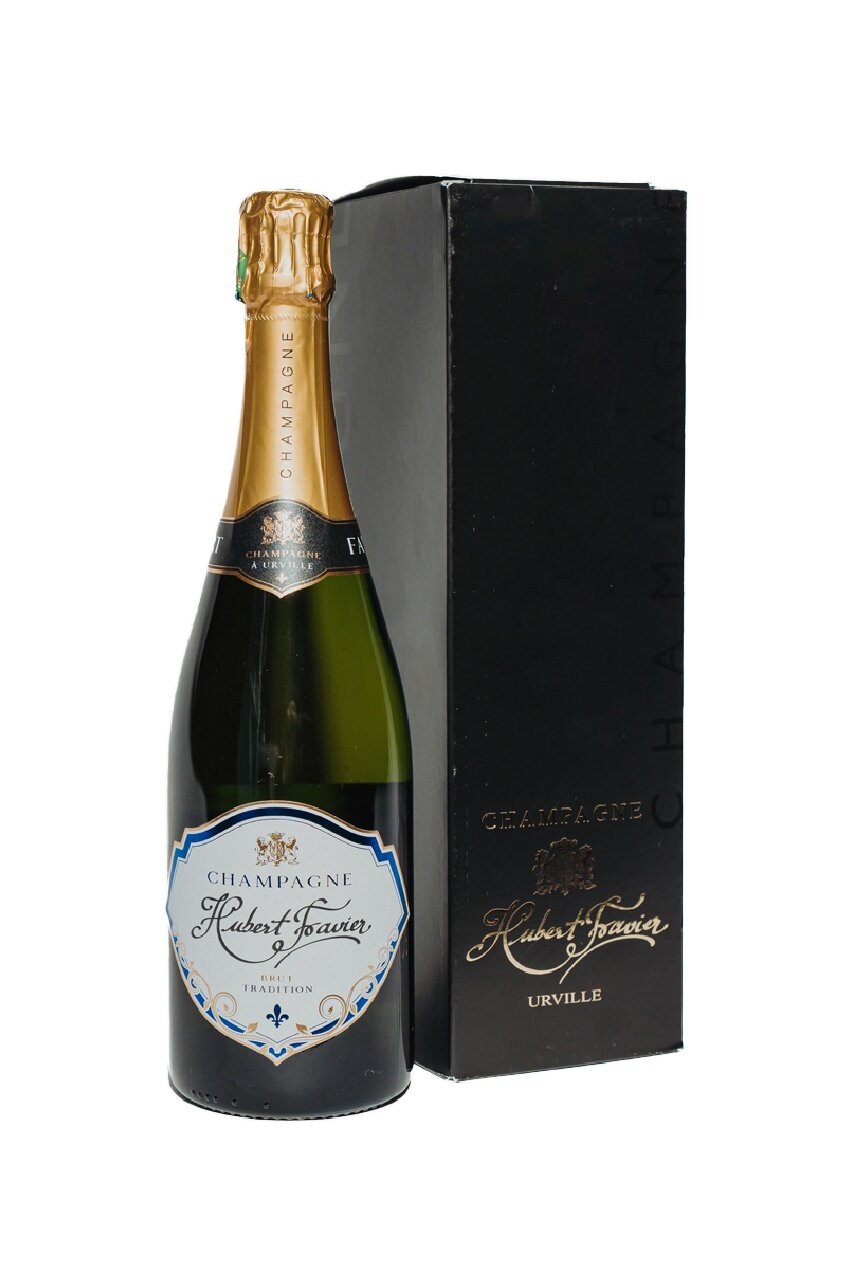 Шампанское Юбер Фавье Брют Традисьон, в подарочной упаковке, белое, брют, 0.75л