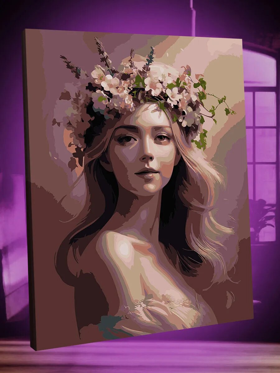 Картина по номерам Портрет девушки в венке