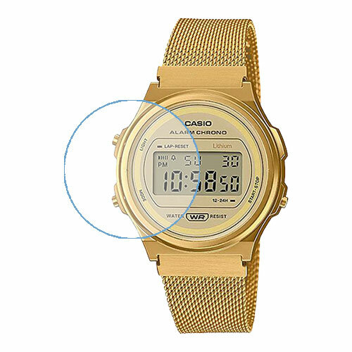 Скрин Мобайл защитный экран для часов Casio A171WEMG-9A из нано стекло 9H