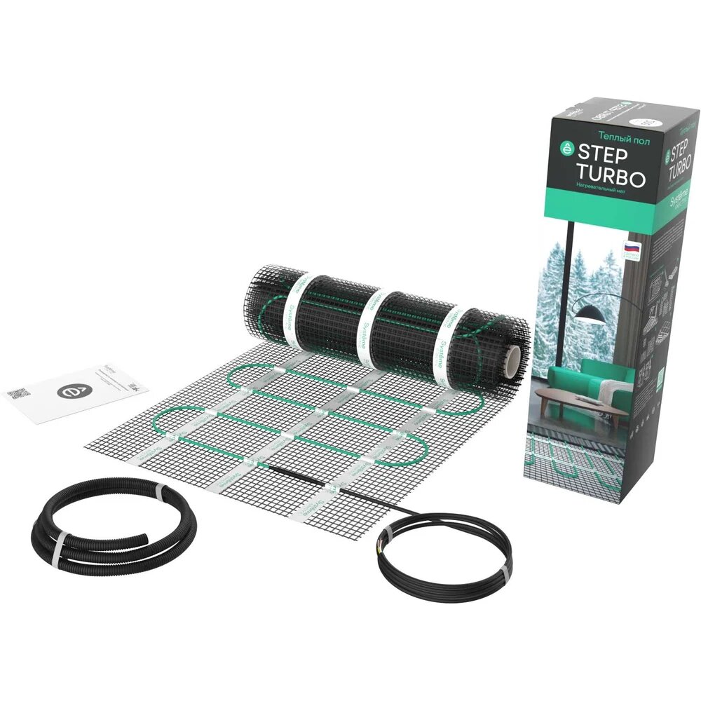 Теплый пол мат нагревательный Systeme Electric STEP TURBO 200 Вт/м2, 400 Вт, 2 м2 STM200020
