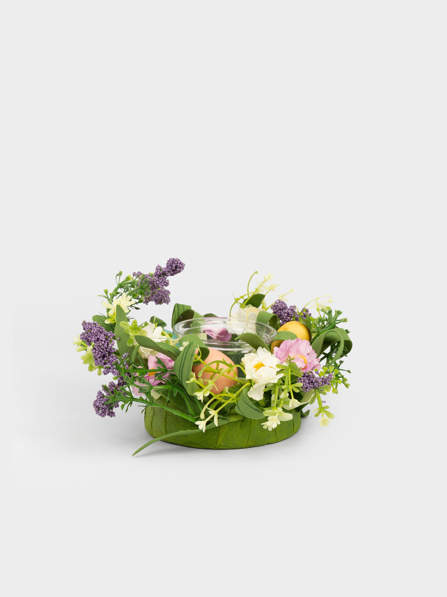 Подсвечник, 21 см, для чайной свечи, пенопласт/пластик, Цветы и пасхальные яйца, Easter decor