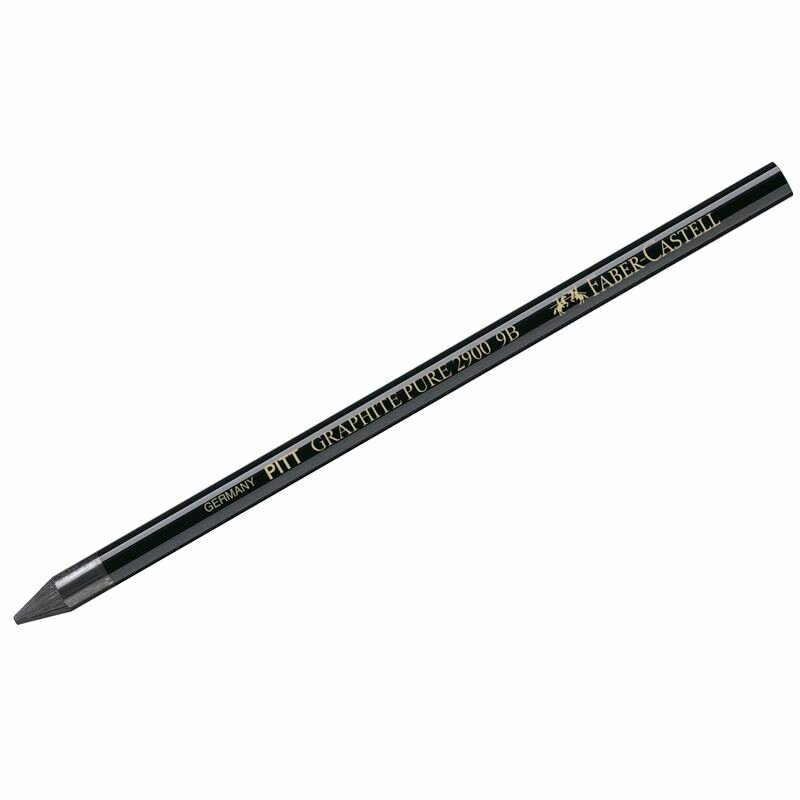 Графит натуральный в форме карандаша Faber-Castell "Pitt Graphite Pure" 9B, заточен