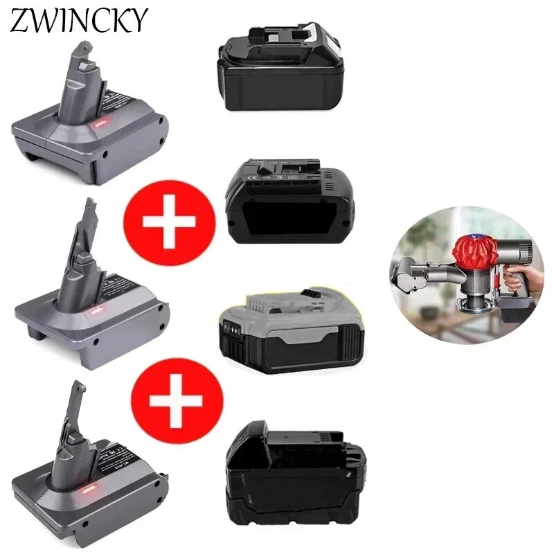 Адаптер аккумулятора 18В для Dyson V6 V7 V8 от Makita, Dewalt, Milwaukee, Bosch, For Einhel to V6