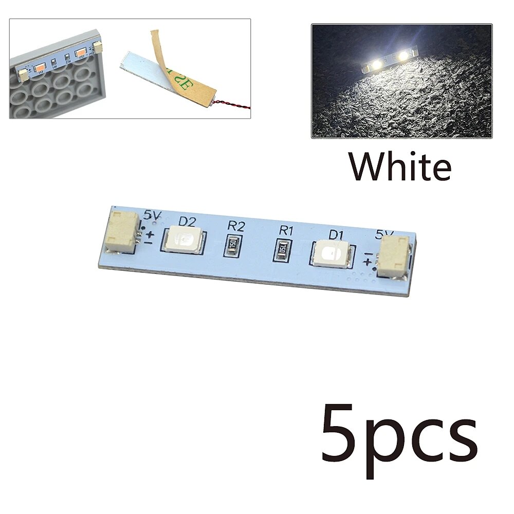 5шт LED 1x4 Белый Строительный Блок