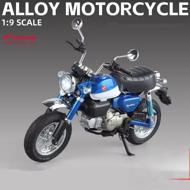 Honda Monkey 125 MINI металлическая модель мотоцикла 1:9 Blue no box