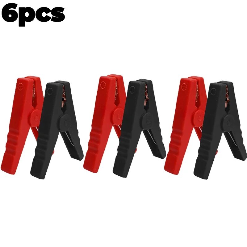 Электрические зажимы типа «крокодил» 100А, красный, черный, ABS 6PCS