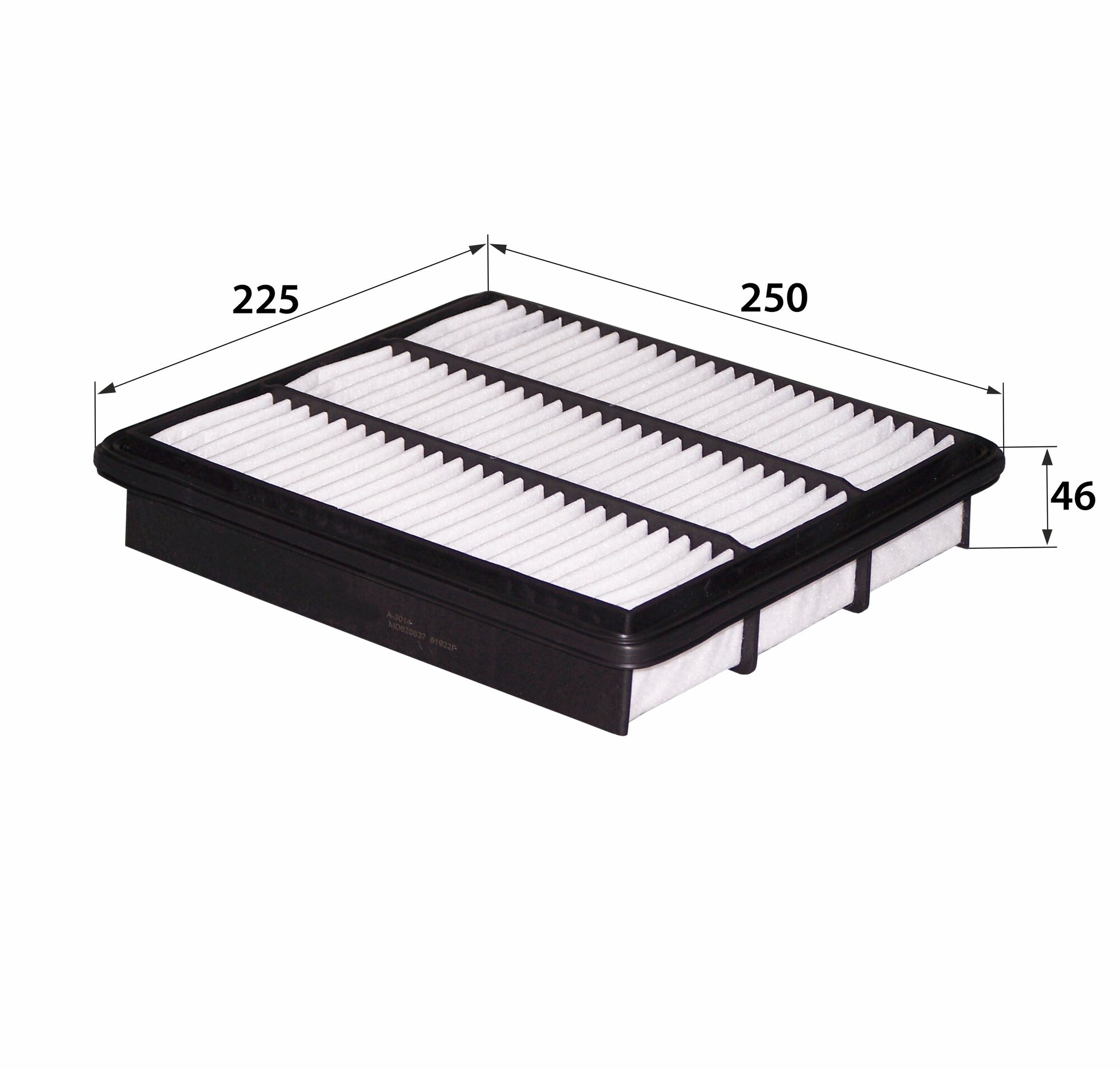 Фильтр воздушный RB-Exide A-3014, пылевой, для Mitsubishi, 224 x 45 мм