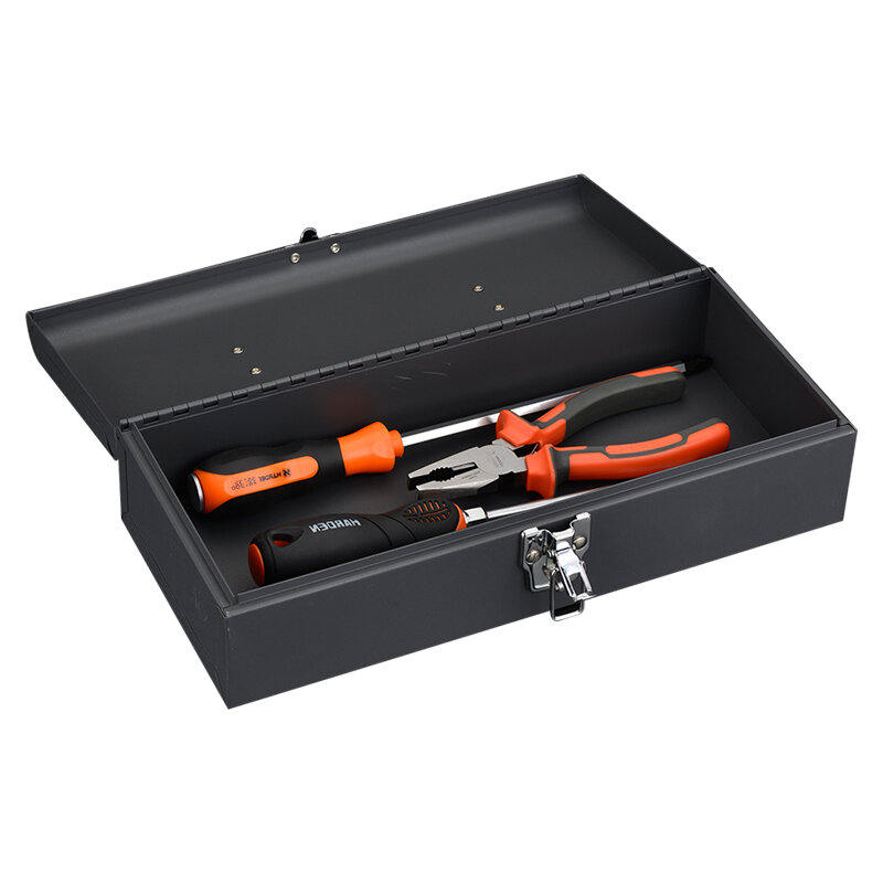 Ящик для инструментов металлический с металлической фурнитурой, 355х155х90мм // HARDEN