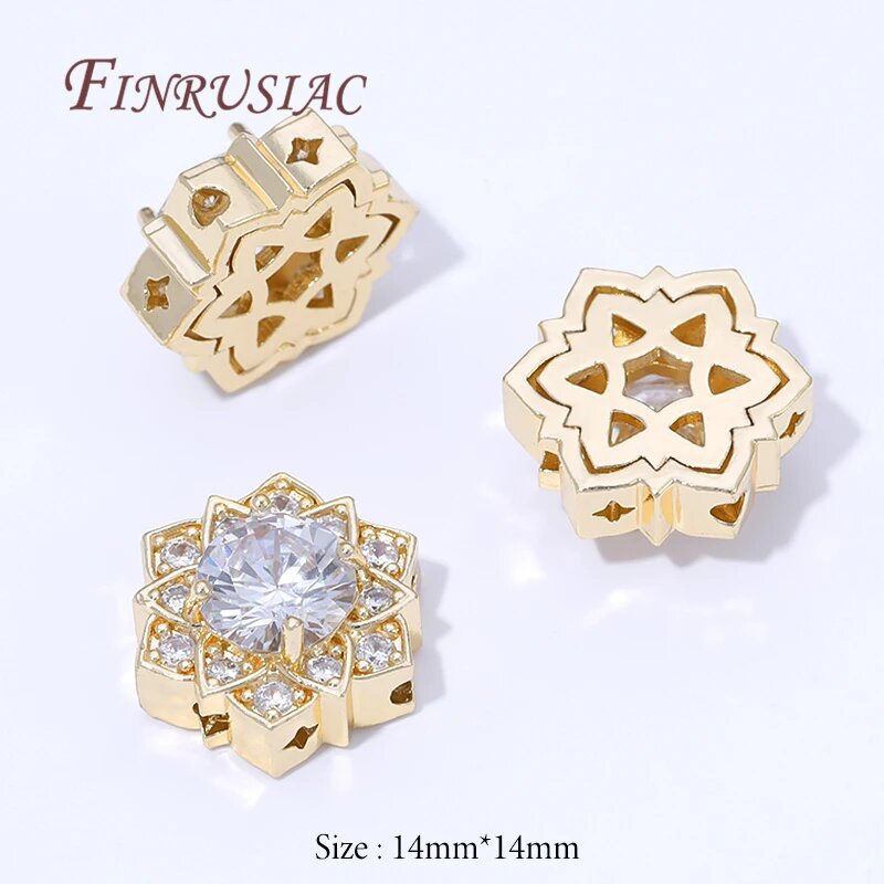 Позолоченные бусины FINRUSIAC, 14K Gold Plated, 14 мм