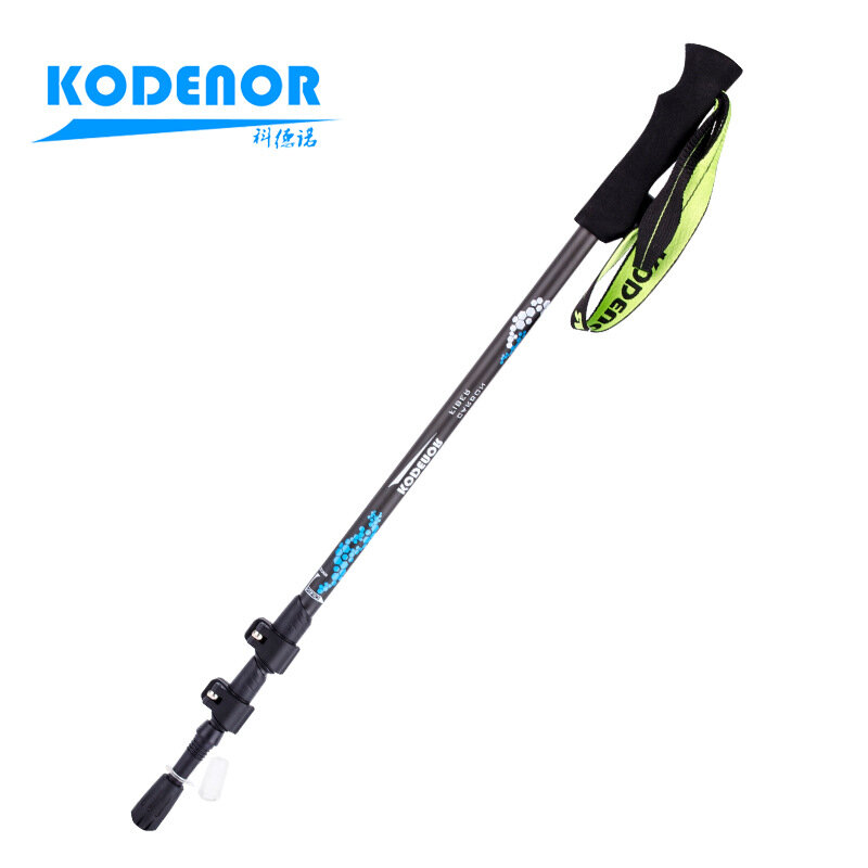 Треккинговая палка Kodno Outdoor Snow Leopard 3 Series из углеродного волокна, трехсекционная, с внешним замком, складная.