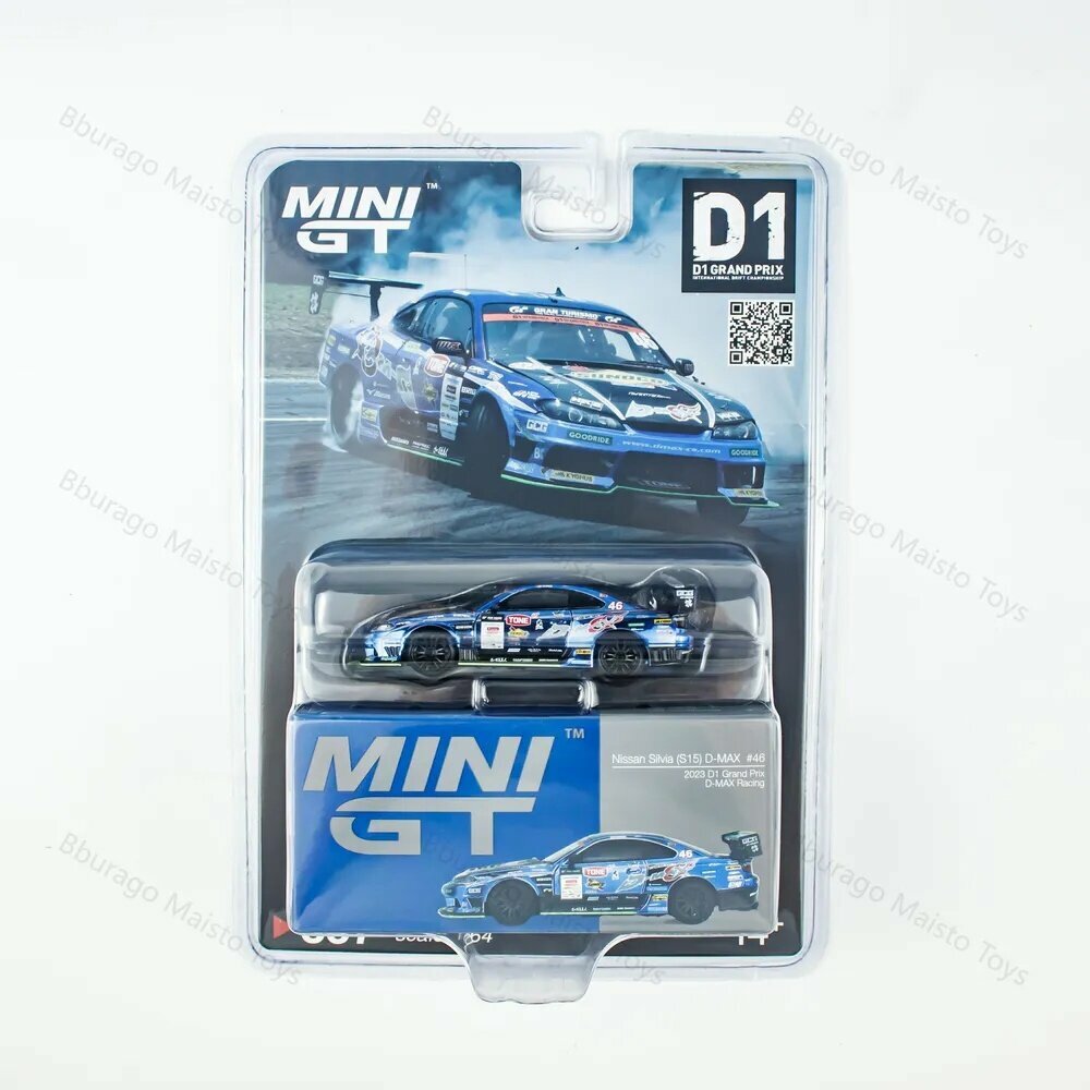 MINIGT 1:64 Nissan Silvia S15 D-MAX #46 D-MAX Racing 2023 D1 Grand Prix отлитая под давлением модель гоночного автомобиля Игрушки
