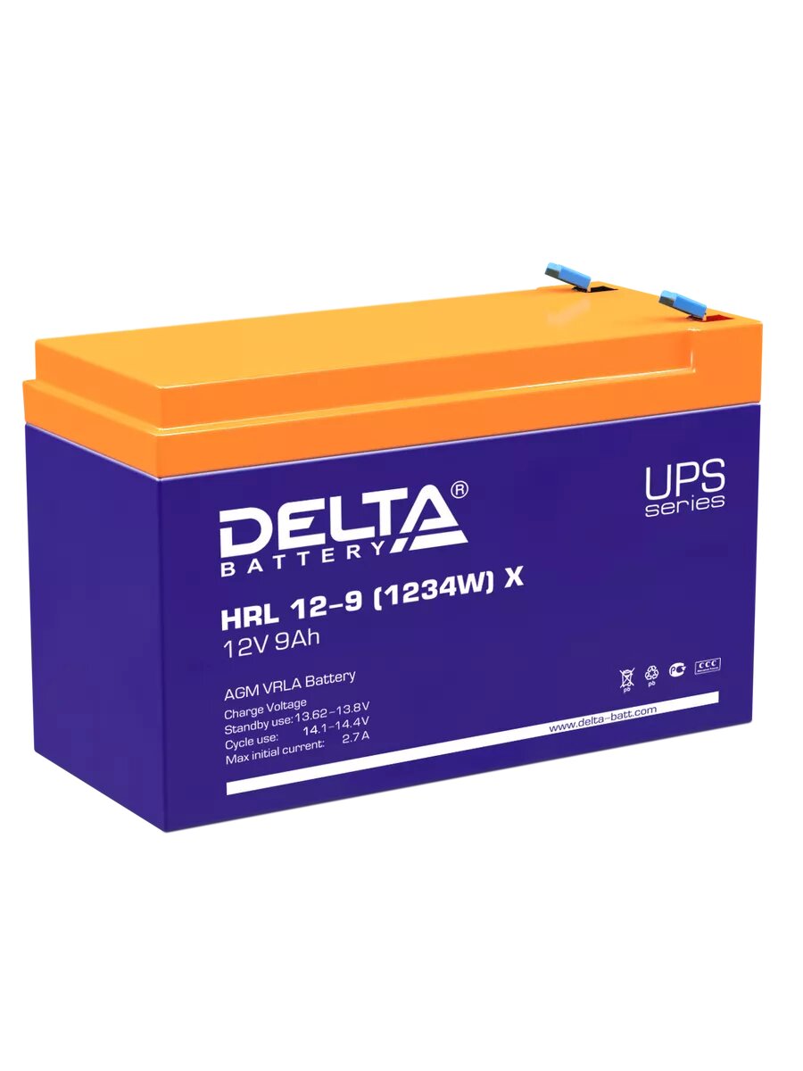Аккумулятор DELTA HRL 12-9 Х (1234W) 12V 9Ач А 150x64x93