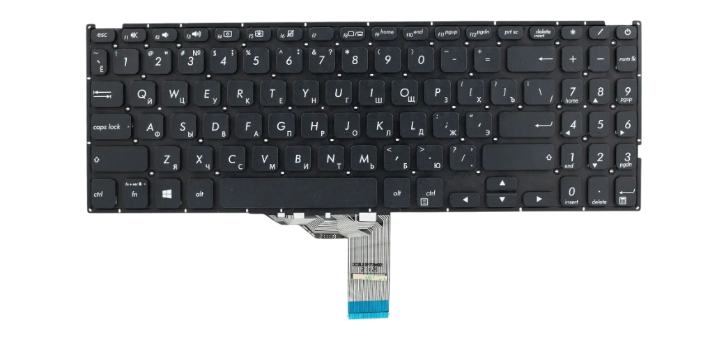 Клавиатура для ноутбука Asus VivoBook A512DA, A512F, A512JA, чёрная, без рамки