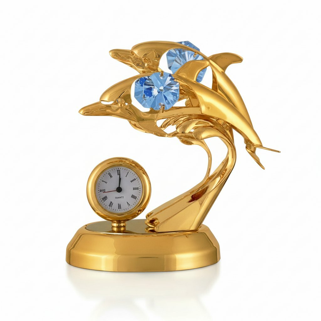 Фигурка с часами Дельфины AR-4397/5 Crystal Temptations США Металл, кристалл