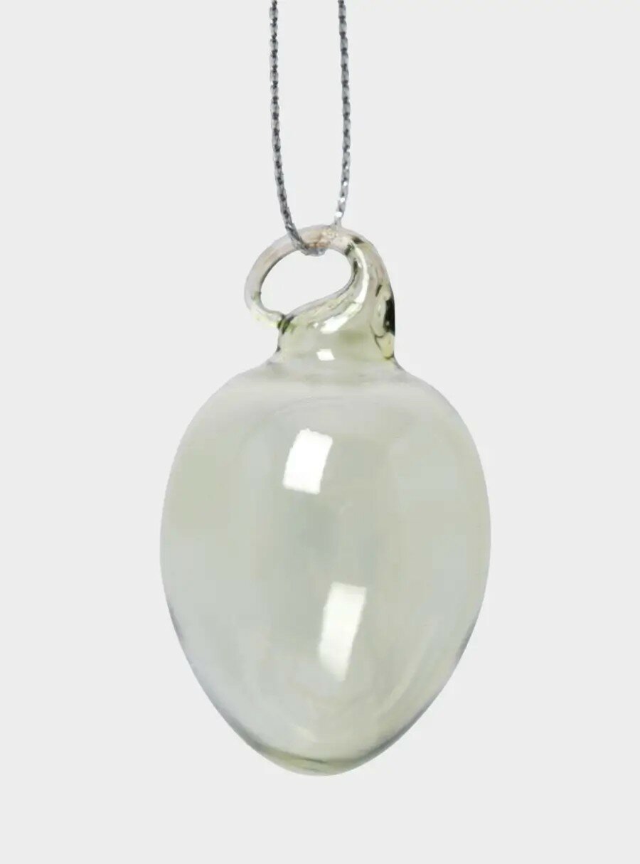 Подвеска декоративная, 3✕4 см, стекло, зеленая, Яйцо пасхальное, Interior Easter (Anna Lafarg)