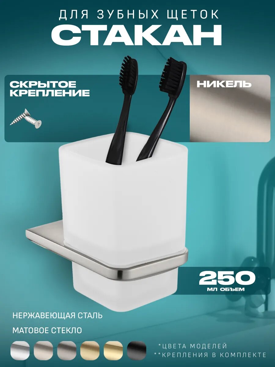 Настенный стакан одинарный AC0053NK Никель