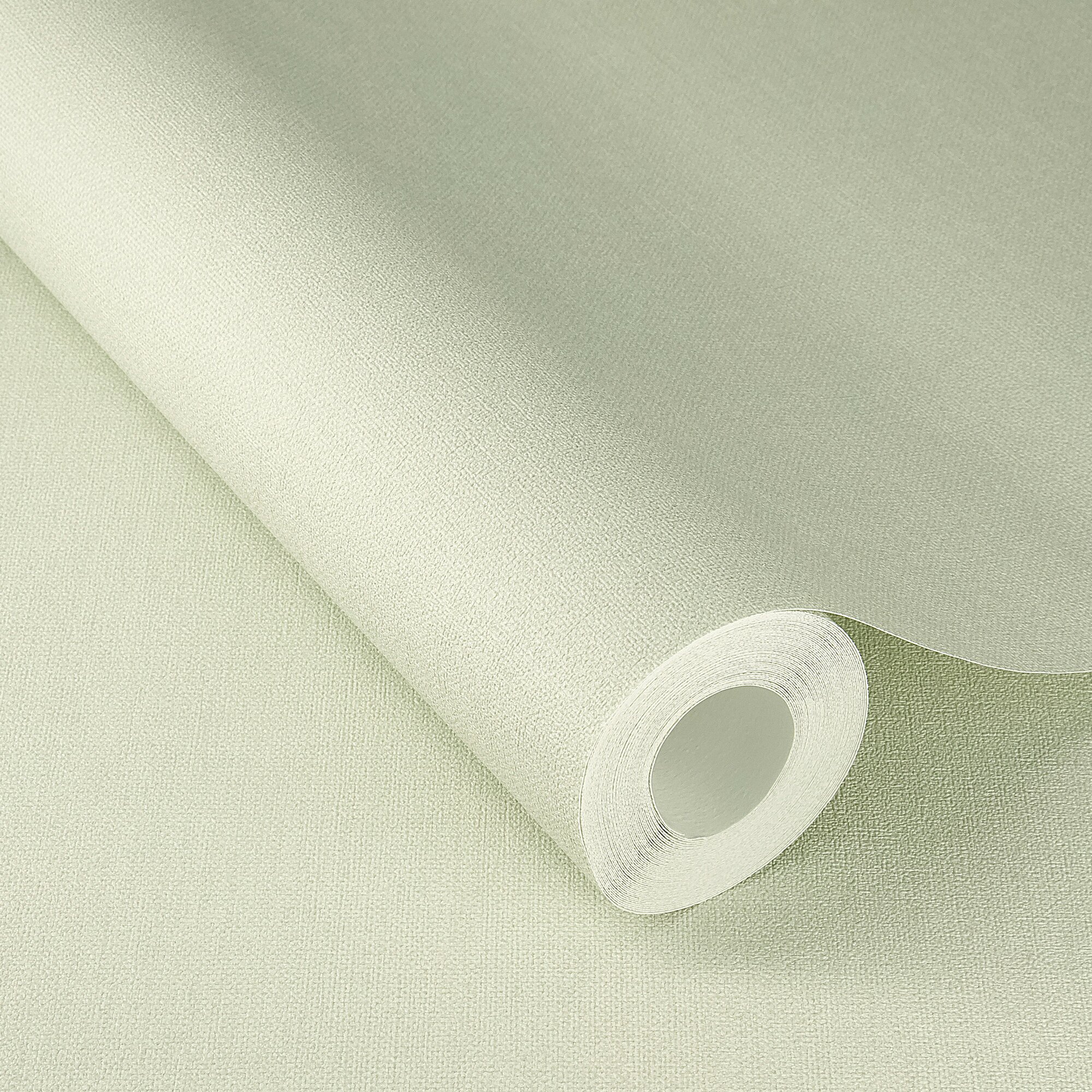 Обои флизелиновые Раш (Rasch) . Метровые матовые однотонные, зелено-белый