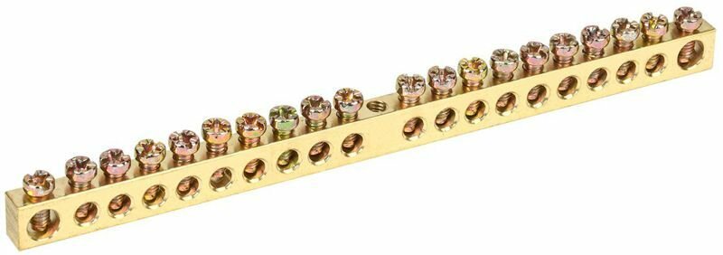 Шина PEN «земля-ноль» 6х9мм 20/1 (20групп/крепеж по центру) IEK YNN10-20-100