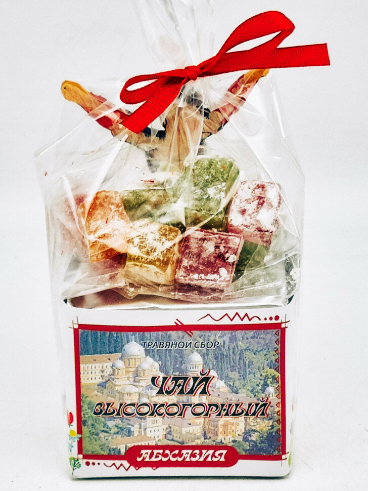 Краснополянский чай "Высокогорный" 40гр +лукум 50гр Абхазия с магнитом