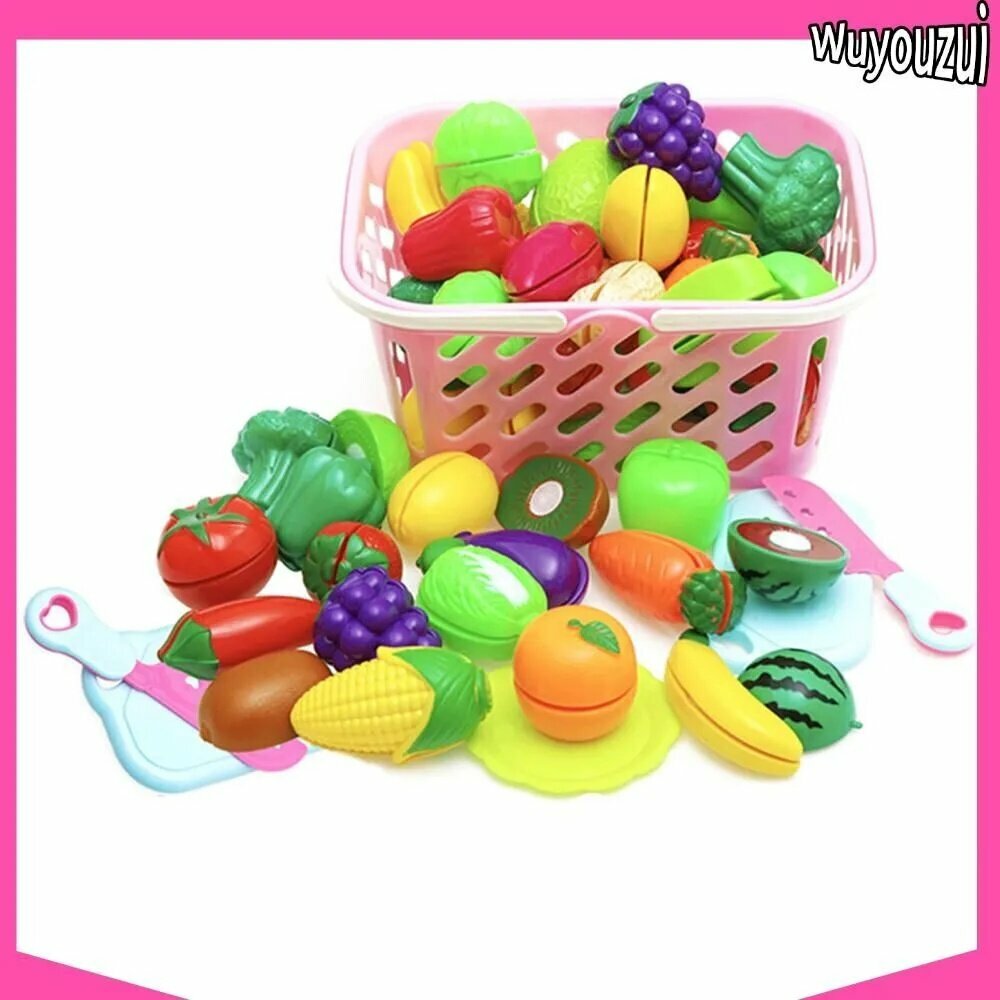 Набор игровых кухонных игрушек, развивающие овощи и фрукты, для детей