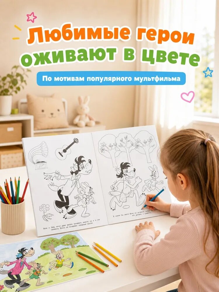 Ну, погоди! Раскраски для детей Формат А4 — фото 1
