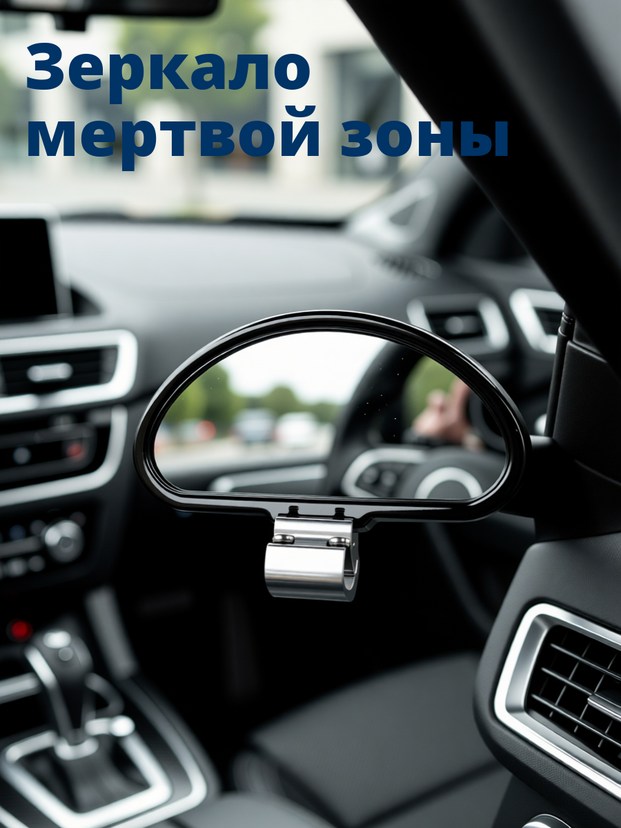 Автомобильное вспомогательное зеркало с антибликовым покрытием и регулировкой угла для безопасности на дороге