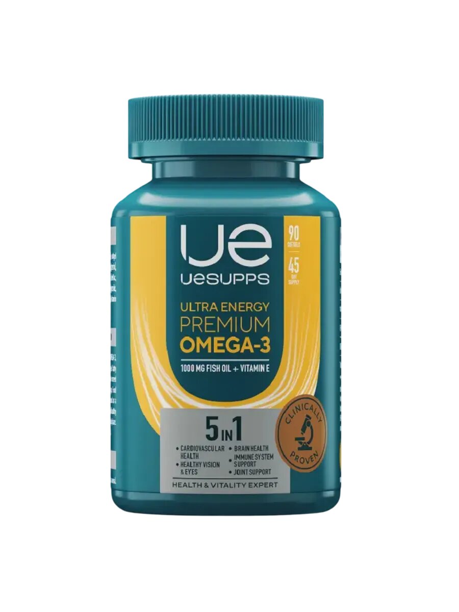 Уесаппс Ультра Энерджи Премиум Омега-3/UESUPPS Ultra Energy Premium Omega-3 мягкие капсулы массой 1405 мг 90 шт