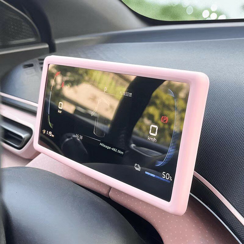 Силиконовая защитная накладка для панели приборов BYD Seagull 7 дюймов - Розовый