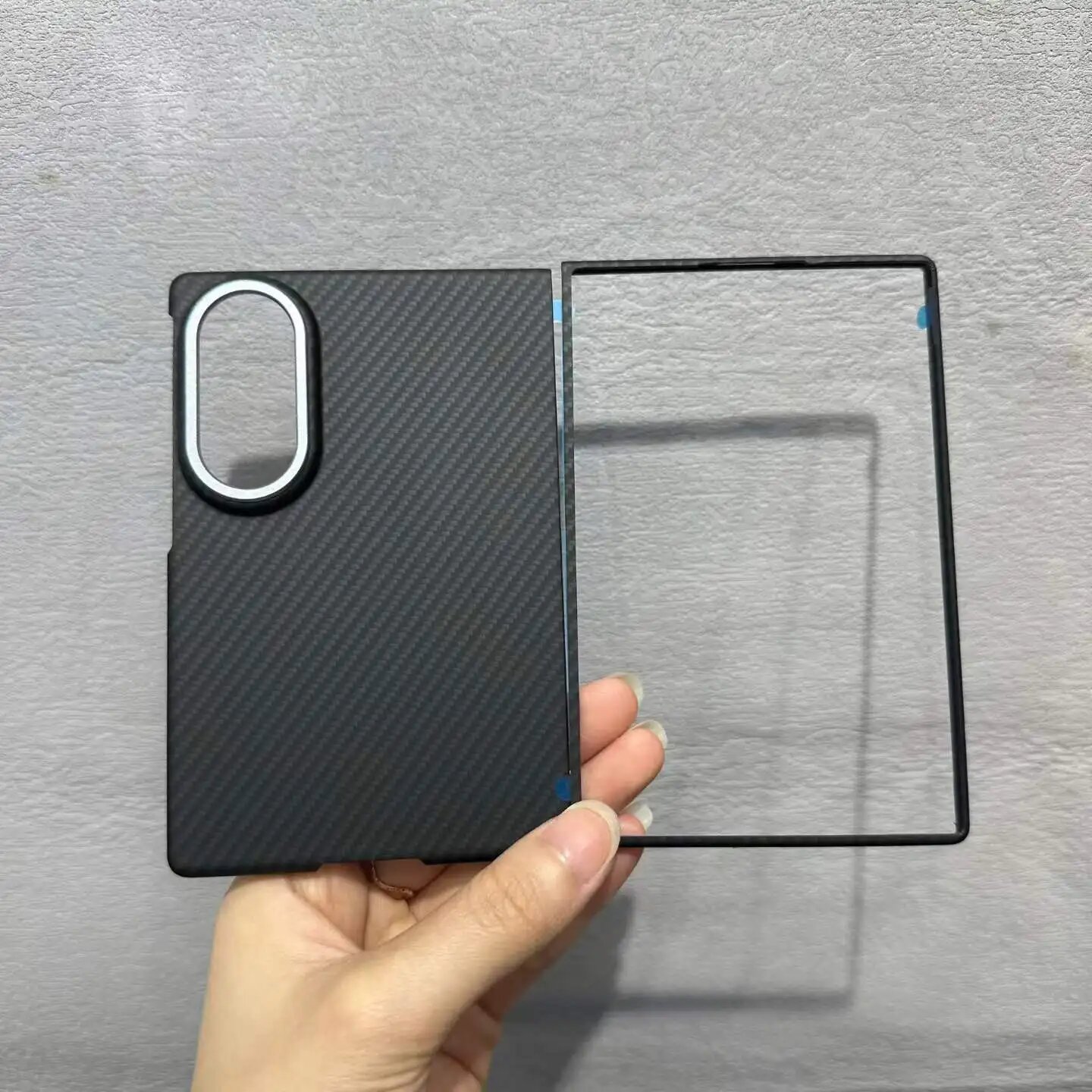 Высококачественный Магнитный Чехол Из Углеродного Волокна 1500D С Текстурой Black with bumper