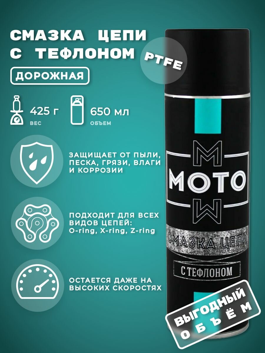 Смазка для цепи с тефлоном Moto 650мл