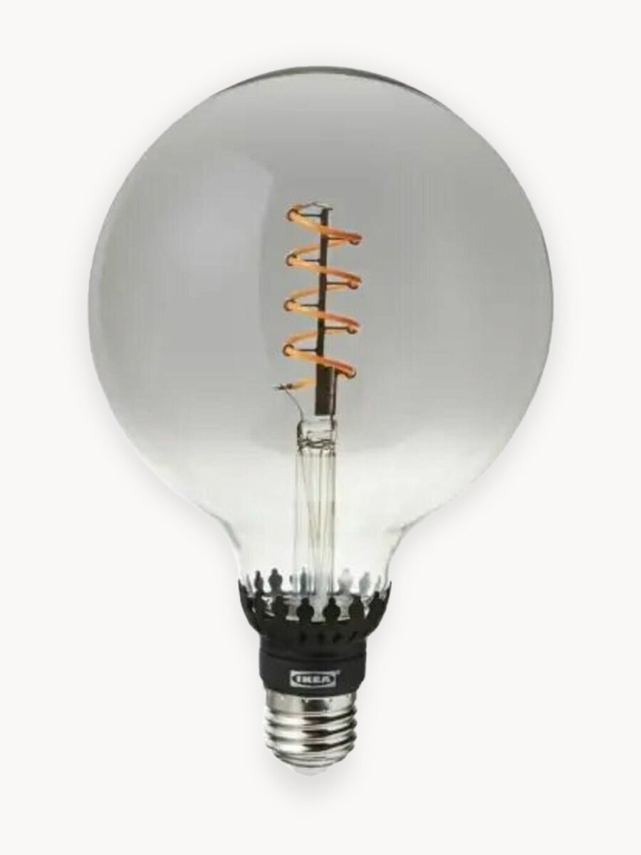 Лампа светодиодная 125мм E27 2.9Вт 140Лм 1800К серое прозрачное стекло IKEA ROLLSBO ролльсбу