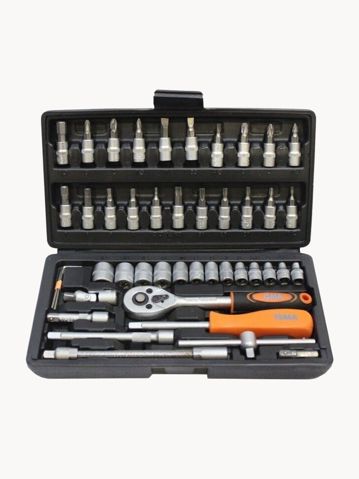 Набор инструментов ISMA 46, в кейсе, универсальный, с трещоткой