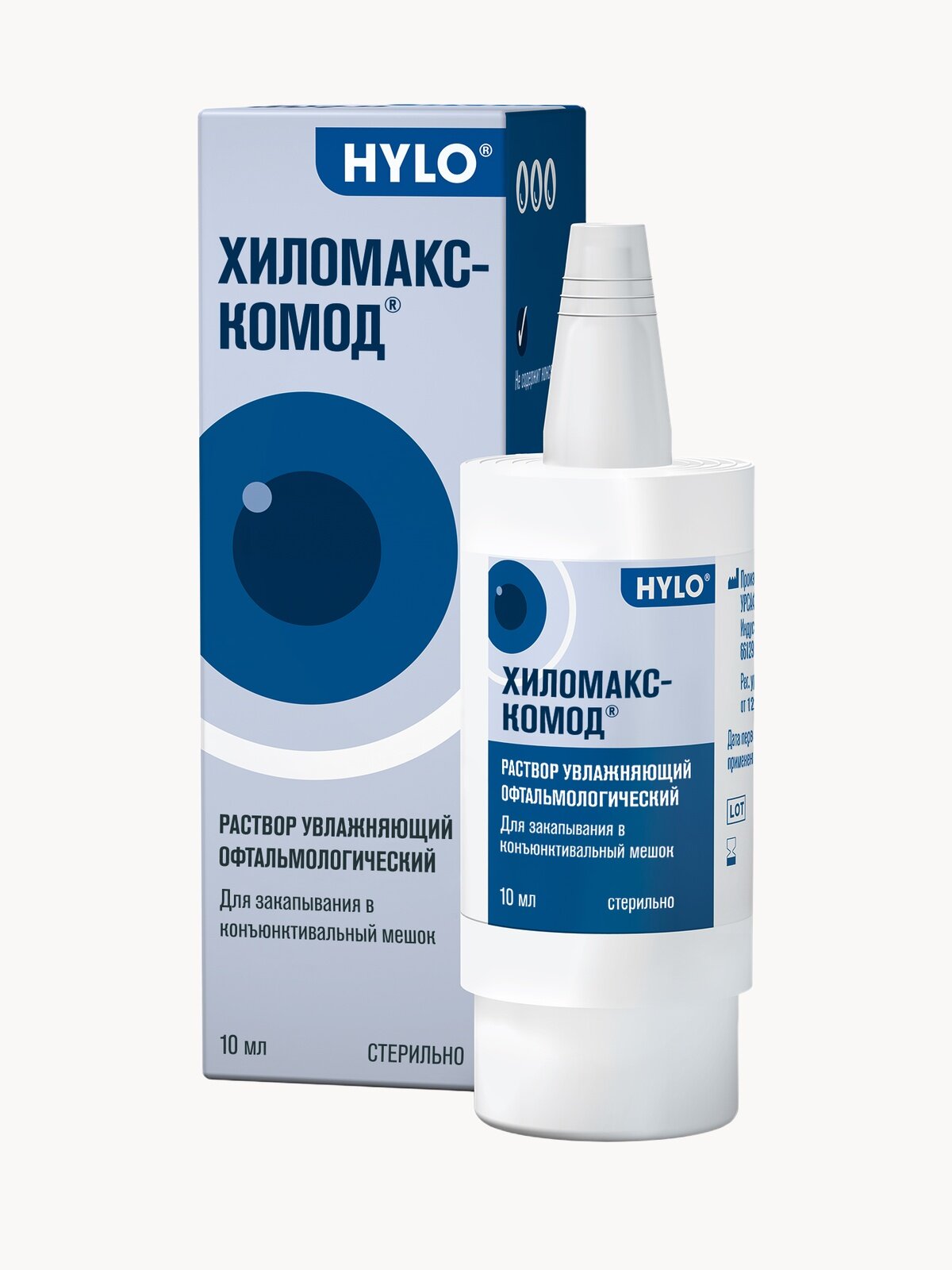Хило-Комод – увлажняющие капли для глаз с гиалуроновой кислотой, без консервантов, 10 мл