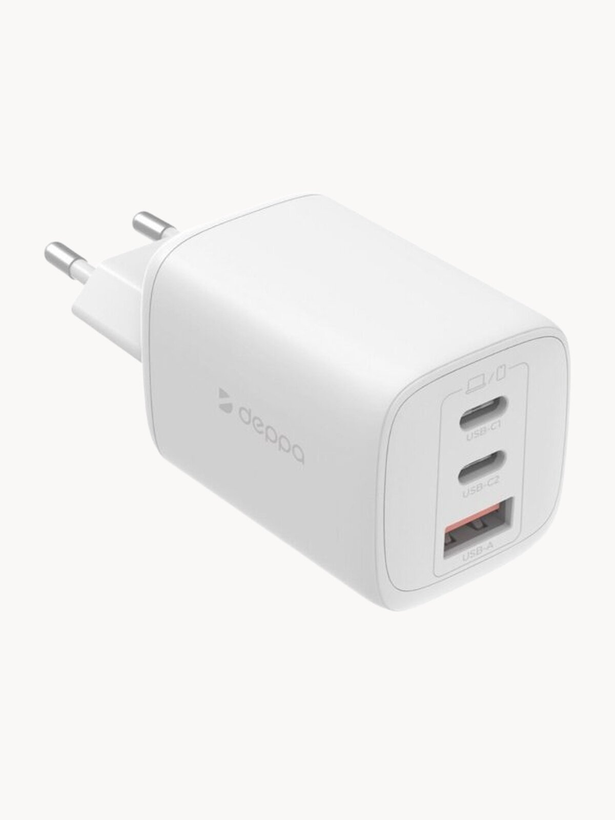 Сетевое зарядное устройство Deppa 65Вт, 2xUSB-C + USB-A, PD 3.0, QC 5.0, GaN, белый (11481)