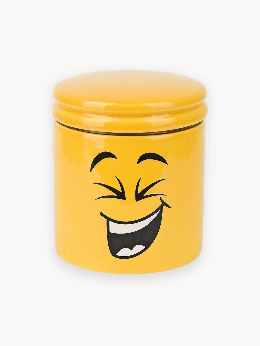 Керамическая банка Dolomite "Smile", для сыпучих продуктов, с крышкой, с уплотнителем, 480мл