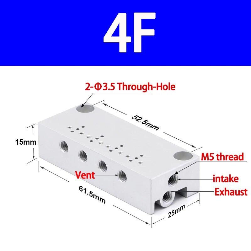 Микропневматический клапан AFR 2-позиционный 3-ходовой Manifold, 4F
