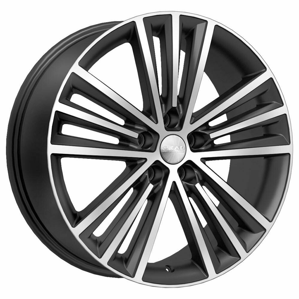 Диск автомобильный литой СКАД Манчестер 19x7.5 5x108 et38 dia60.1 Чёрный матовый с полированной лицевой частью