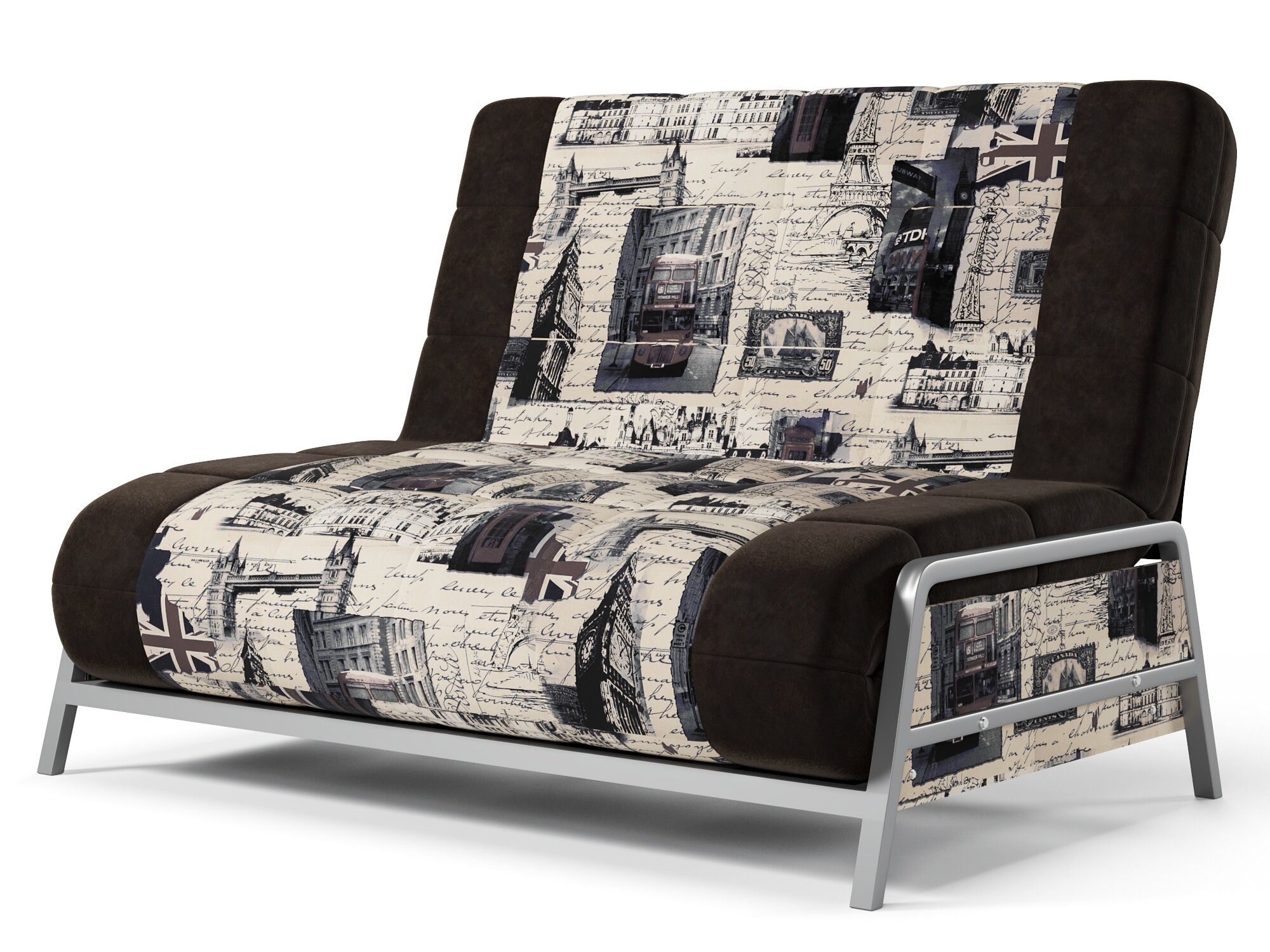 Диван-тахта-шезлонг Acrobattico 120 City Prints England 3 (125х85х95, СМ 120х200)