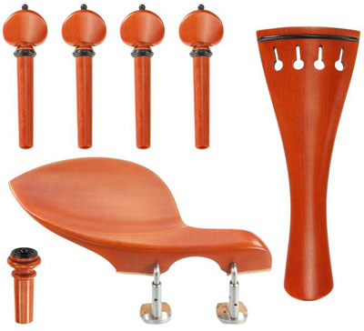 Viola accessory set Acura Meister Ultimo AS-ASGRL252 - Ultimo grade viola accessory set of boxwood with ebony trim. Hill pegs, tailpiece of round design, Guarneri chin rest with English mount and inSight end pin.