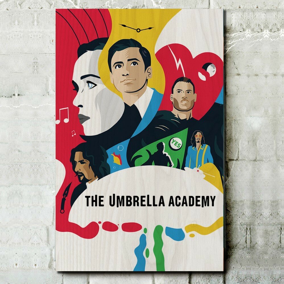 Картина интерьерная на дереве сериал Академия амбрелла (Umbrella Academy) - 13663 В