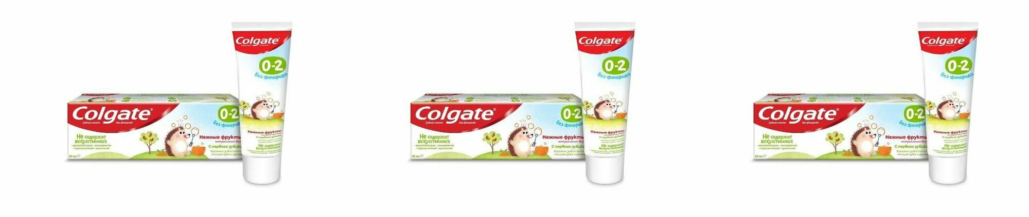 Colgate Зубная паста Нежные фрукты, для детей 0-2 лет, 40 мл, 3 шт