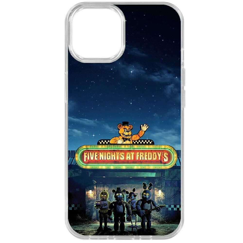 Чехол-накладка Krutoff Clear Case фнаф - Банда вместе для iPhone 15