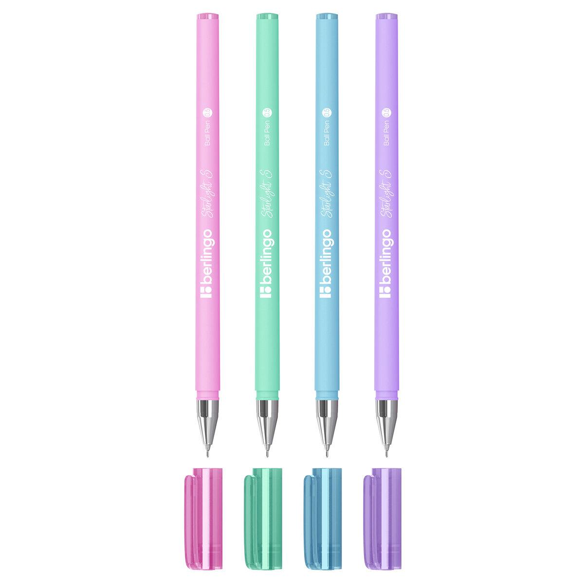 Комплект 36 шт, Ручка шариковая Berlingo "Starlight S" синяя, 0.5мм, корпус ассорти пастель